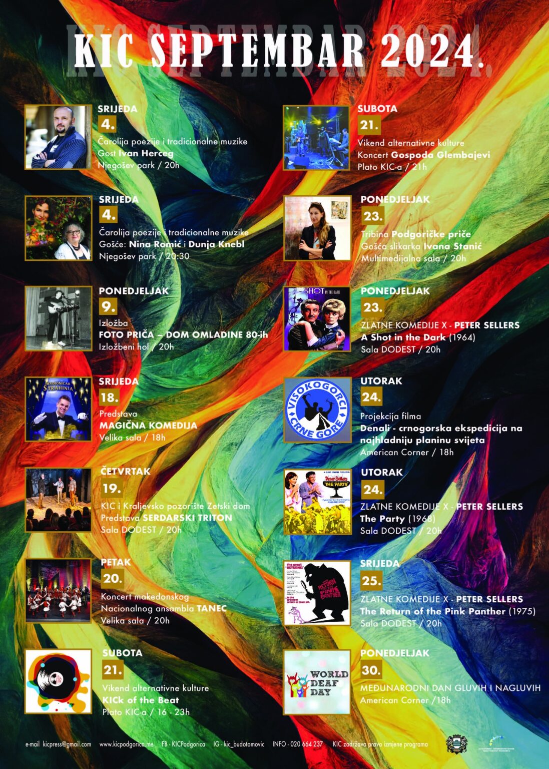 Repertoar KIC-a Budo Tomović za septembar | Glavni grad Podgorica