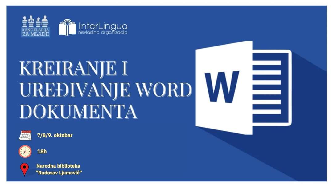 Trodnevni Microsoft word kurs | Glavni grad Podgorica